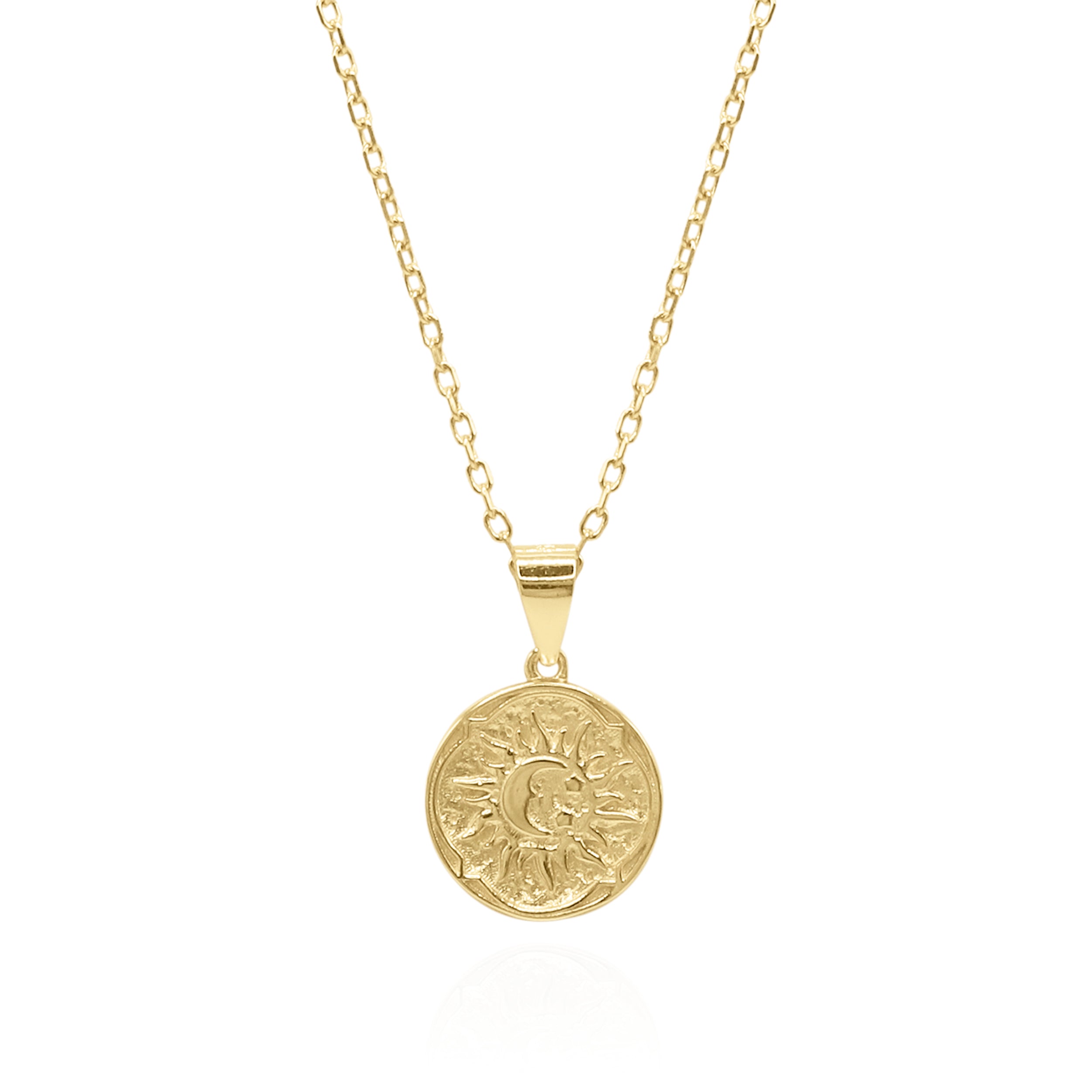 Alba Sun Coin Necklace | 18k Gold Plated | Luna Charles