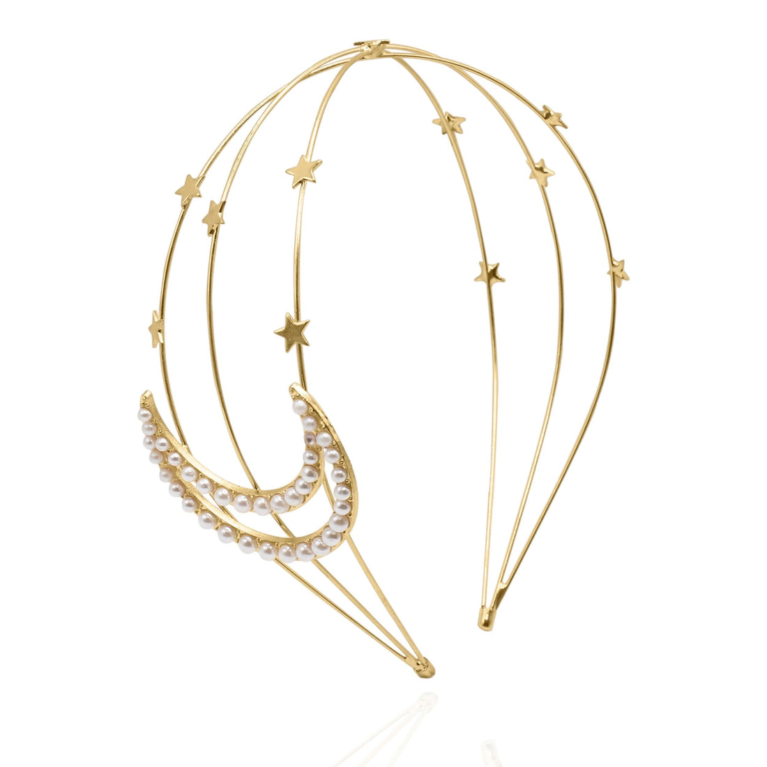 Aisha Moon Pearl Headband | Gold | Luna Charles