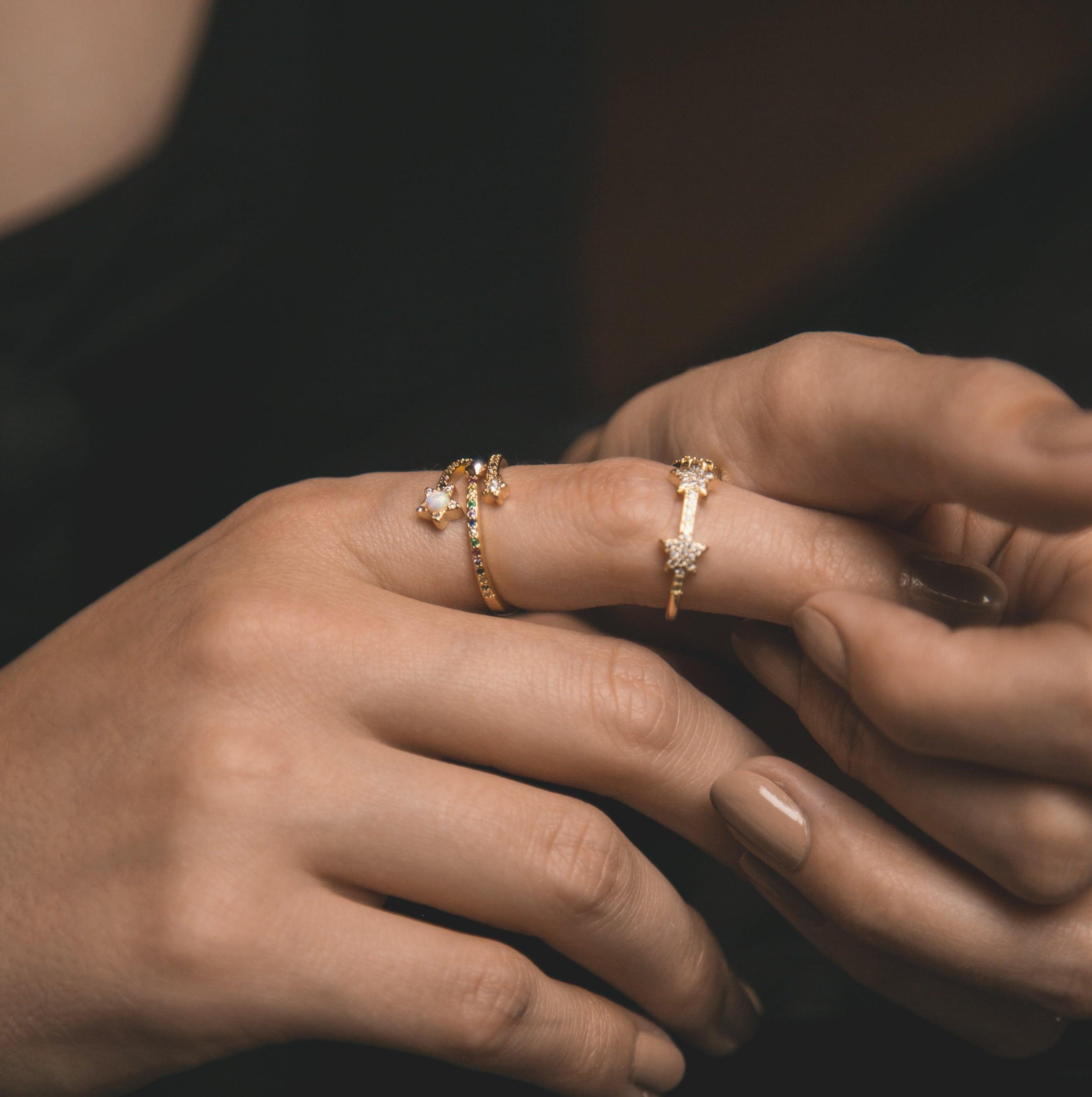 Larissa Triple Star Ring | 18ct Gold Plating | Luna Charles