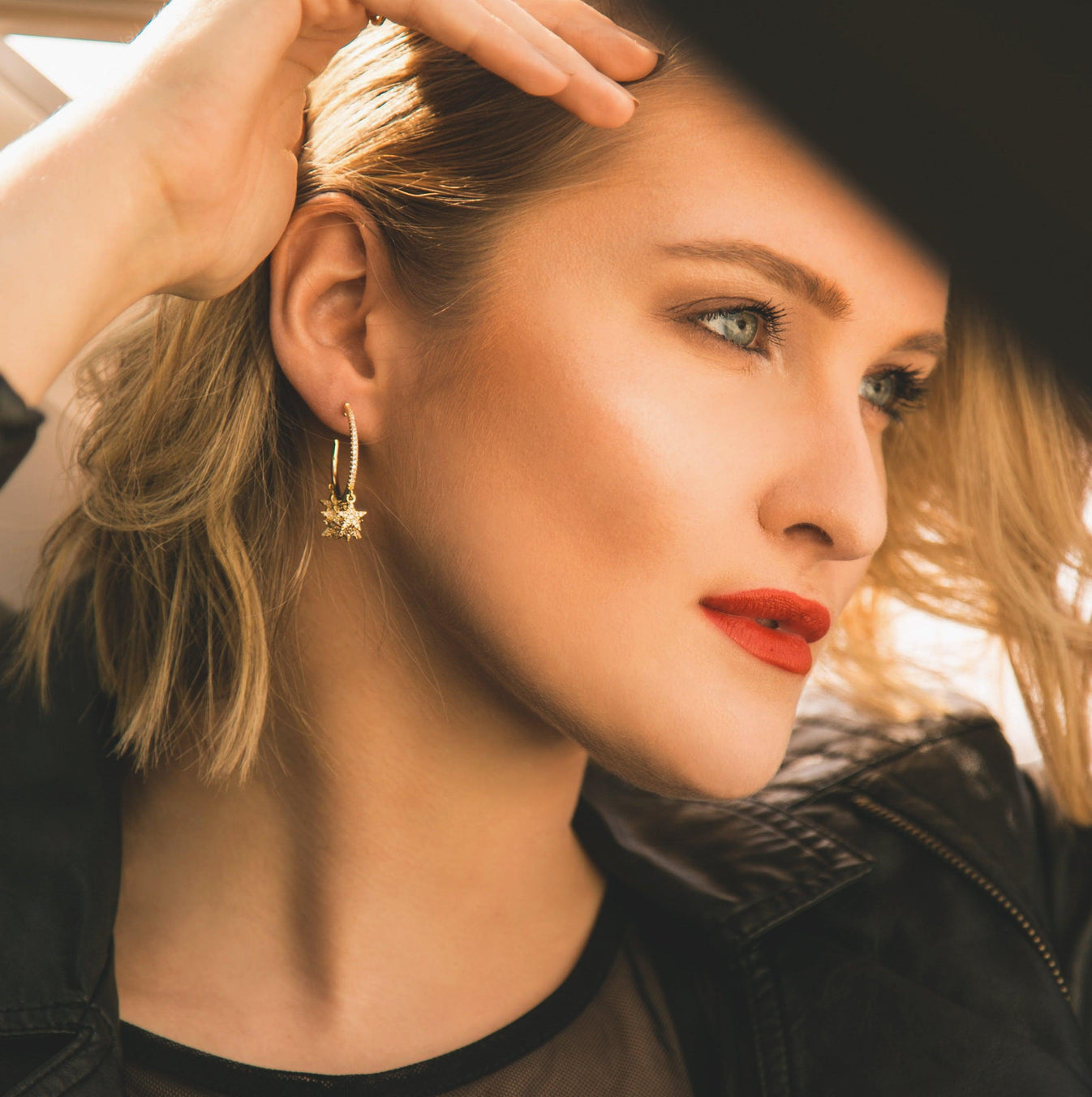 Lyra Star Hoop Earrings | 18ct Gold Plated | Luna Charles