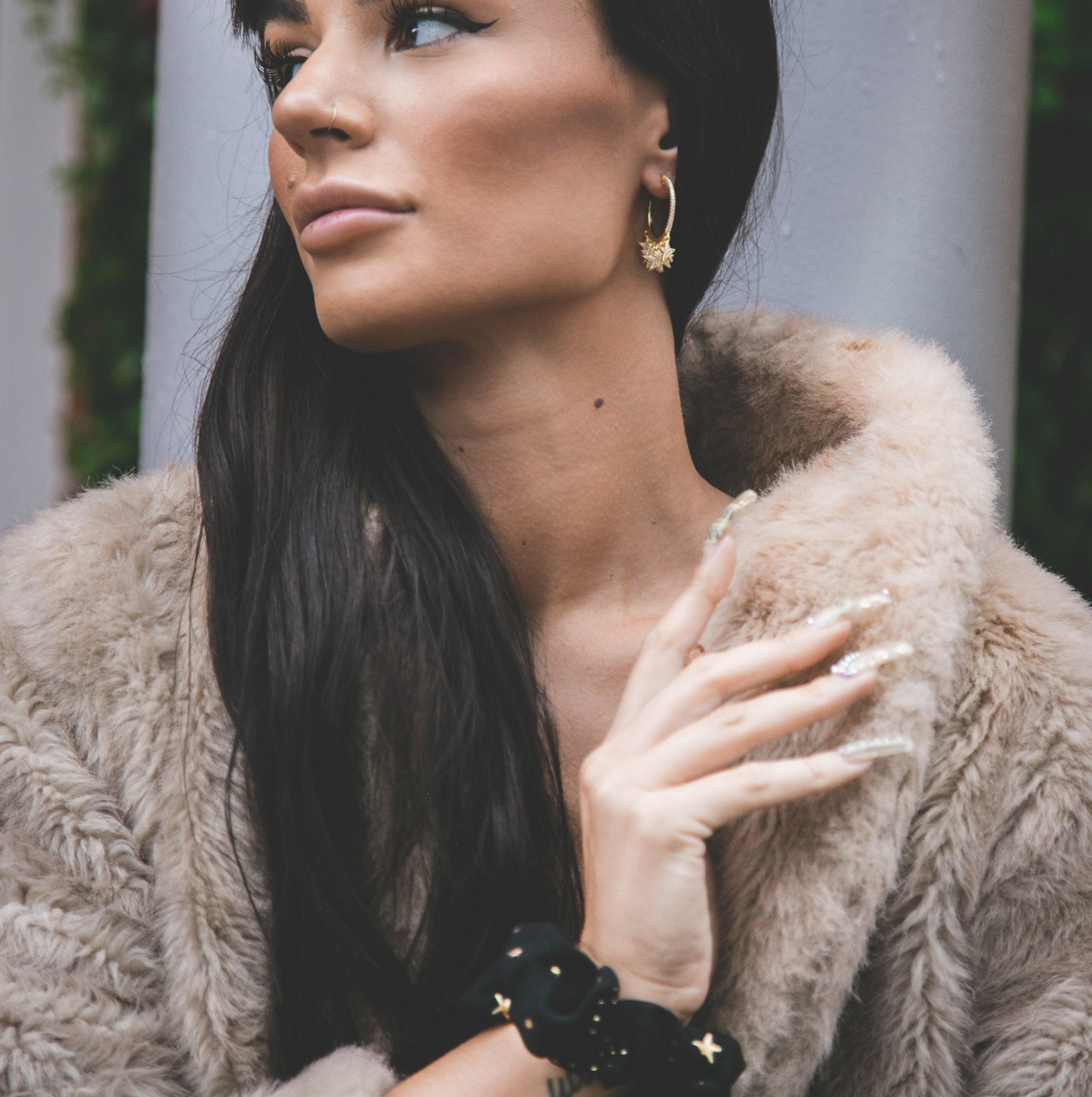 Demi Star Hair Scrunchie | Black | Luna Charles