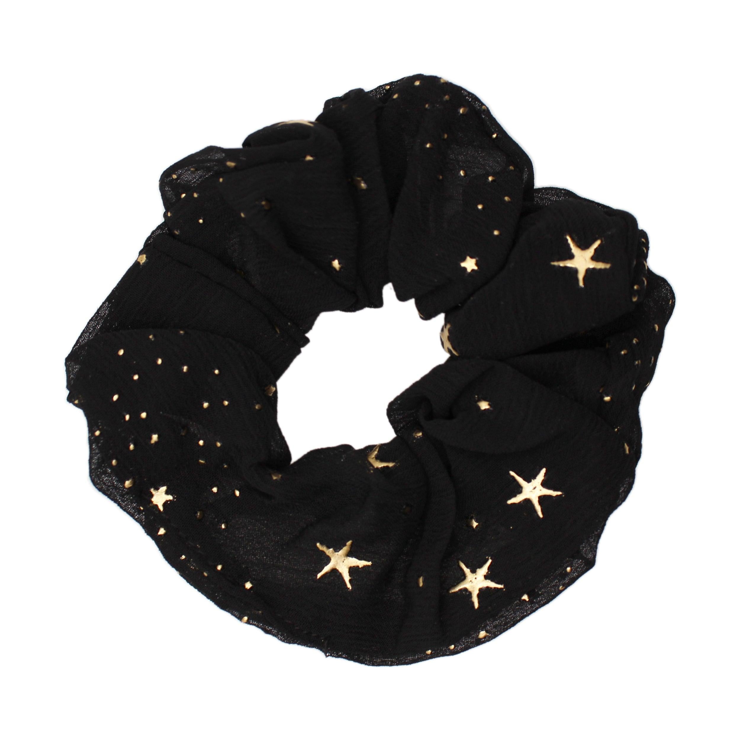 Demi Star Hair Scrunchie | Black | Luna Charles